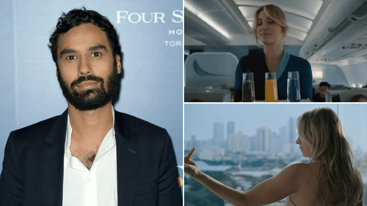 The Big Bang Theorys Kunal Nayyar Cheers On Kaley Cuoco As The Flight