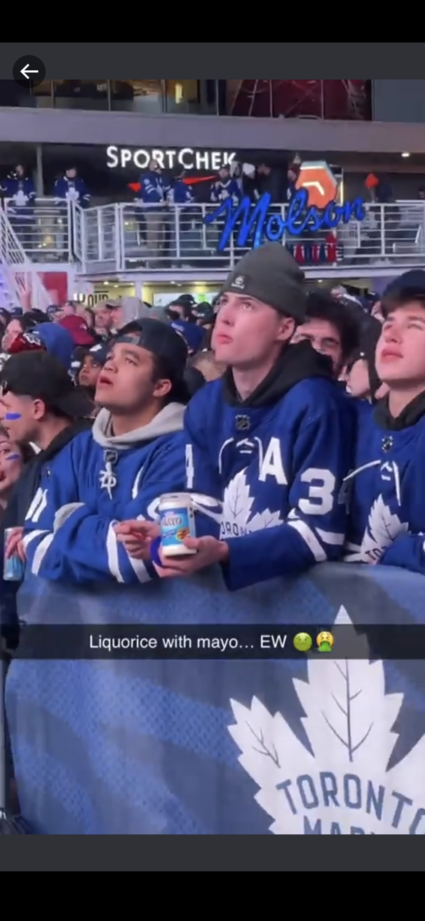Leafs Fan Caught on Video Eating Licorice Dipped in Mayonnaise | Nestia