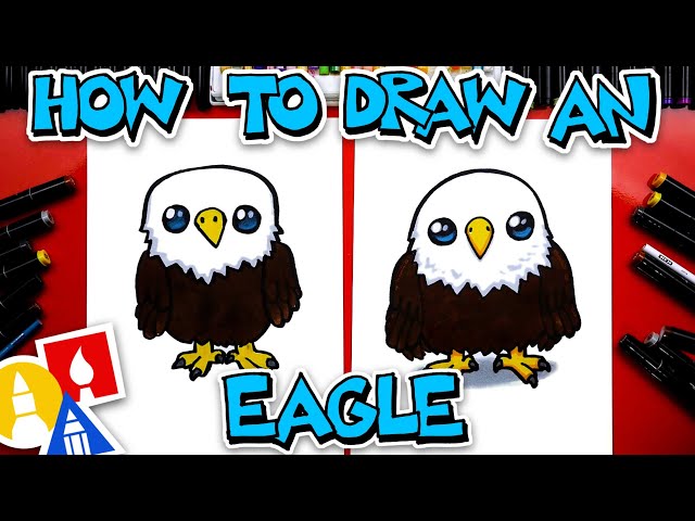 How To Draw A Cute Cartoon Bald Eagle | Nestia