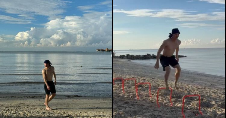 沙滩体能训练 李梓嘉积极备战 | Nestia