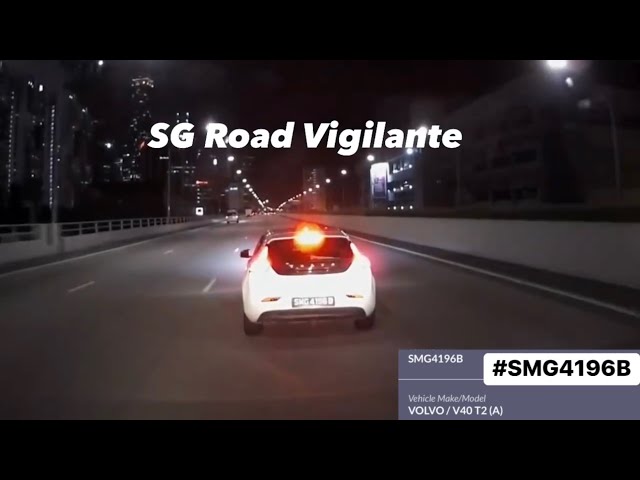 Tanjong Pagar flyover volvo tailgate cut off brake check | Nestia