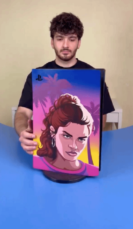 粉丝自制《GTA6》主题PS5：纯手工绘制女主 | Nestia