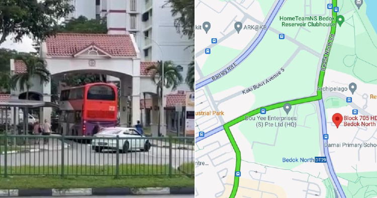 SBS bus makes wrong turn into Bedok HDB estate car park entrance | Nestia