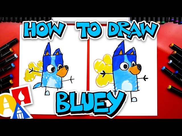 How To Draw Bluey From The Dragon Episode | Nestia