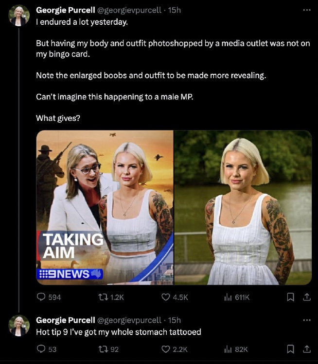 Australian pol blasts news network for doctoring pic to make her ...