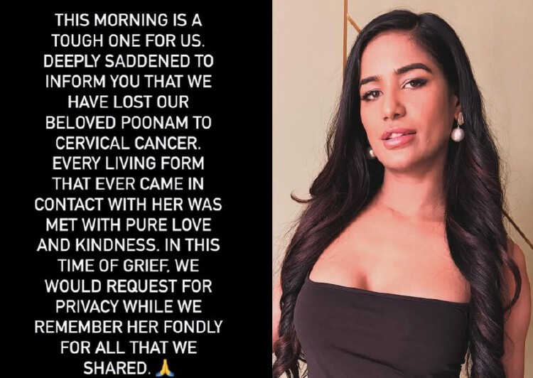 Bollywood actress Poonam Pandey fakes death from cervical cancer, claims it's for 'greater ...