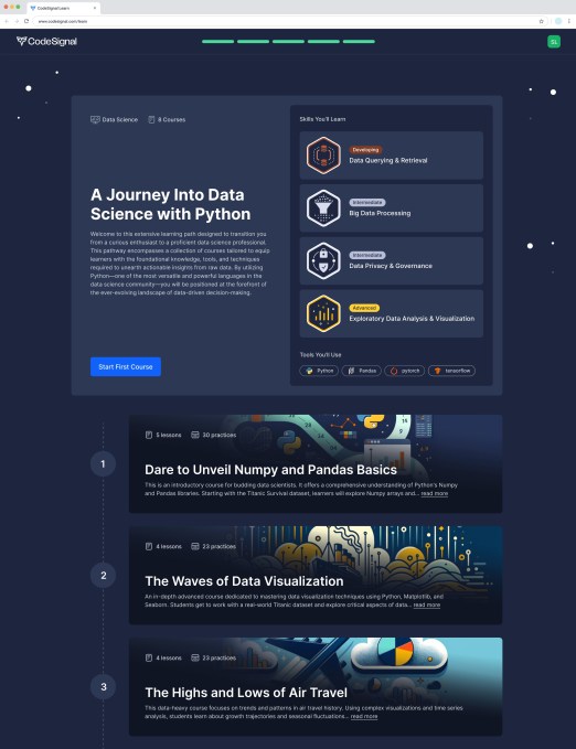 CodeSignal launches a learning platform with an AI-powered guide | Nestia