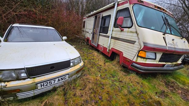 Eerie images show creepy car graveyard full of abandoned motorhomes ...