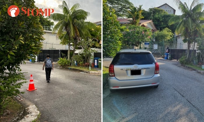 Toyota Wish owner uses cone with house number to chope parking space in ...