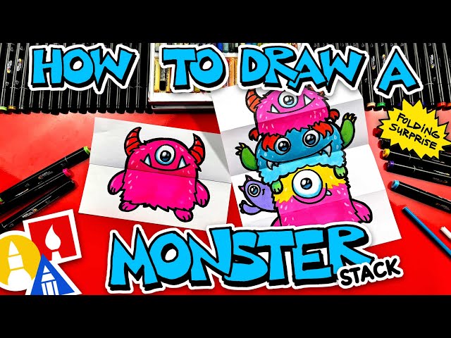 How To Draw A Monster Stack Folding Surprise | Nestia
