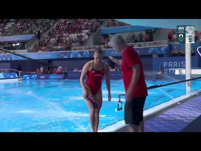 US diver Alison Gibson cut and bruised after hitting board but ...