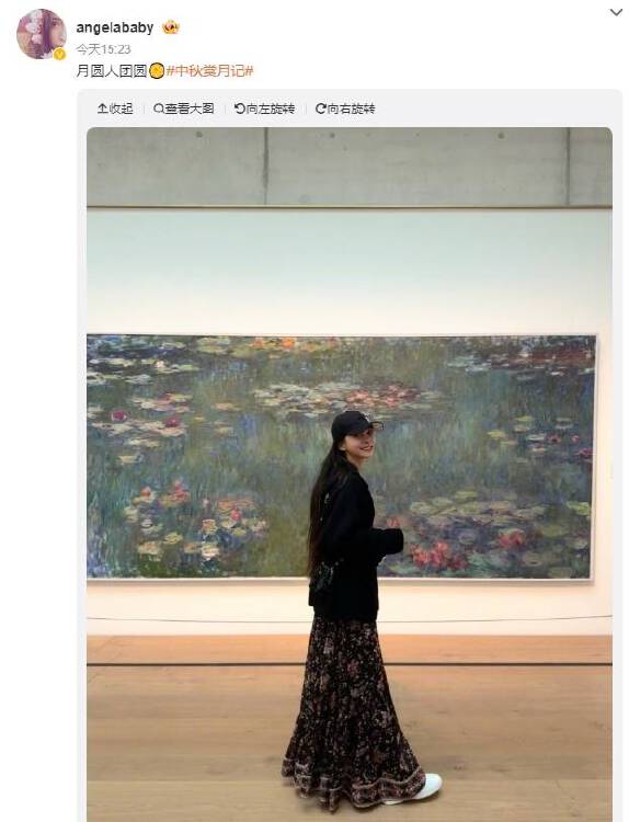 Angelababy晒中秋营业照 侧身回眸笑容温婉怡人 | Nestia