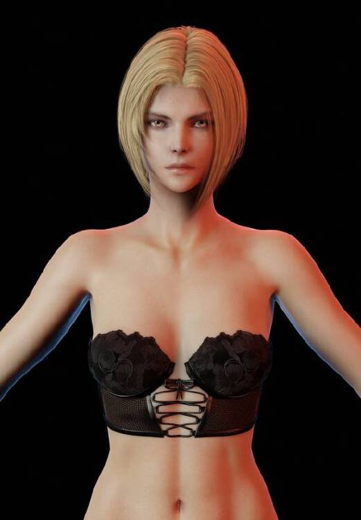 大神分享《最终幻想16》贝妮迪塔建模图 黑色内衣诱人 | Nestia