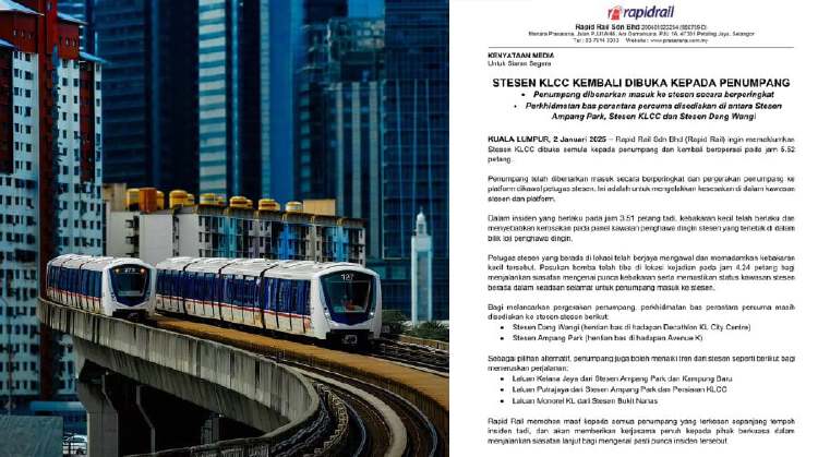 KLCC LRT station resumes operation after fire | Nestia