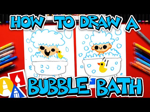 How To Draw A Kid Taking A Bubble Bath | Nestia