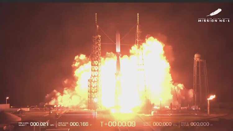 Blue Origin's first new glenn rocket blasts off and reaches orbit | Nestia