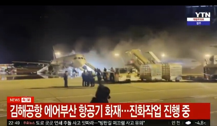 Air Busan Airbus plane catches fire at South Korea’s Busan airport | Nestia