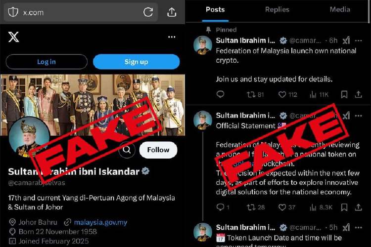 Beware of fake accounts using king's image, says Johor palace | Nestia