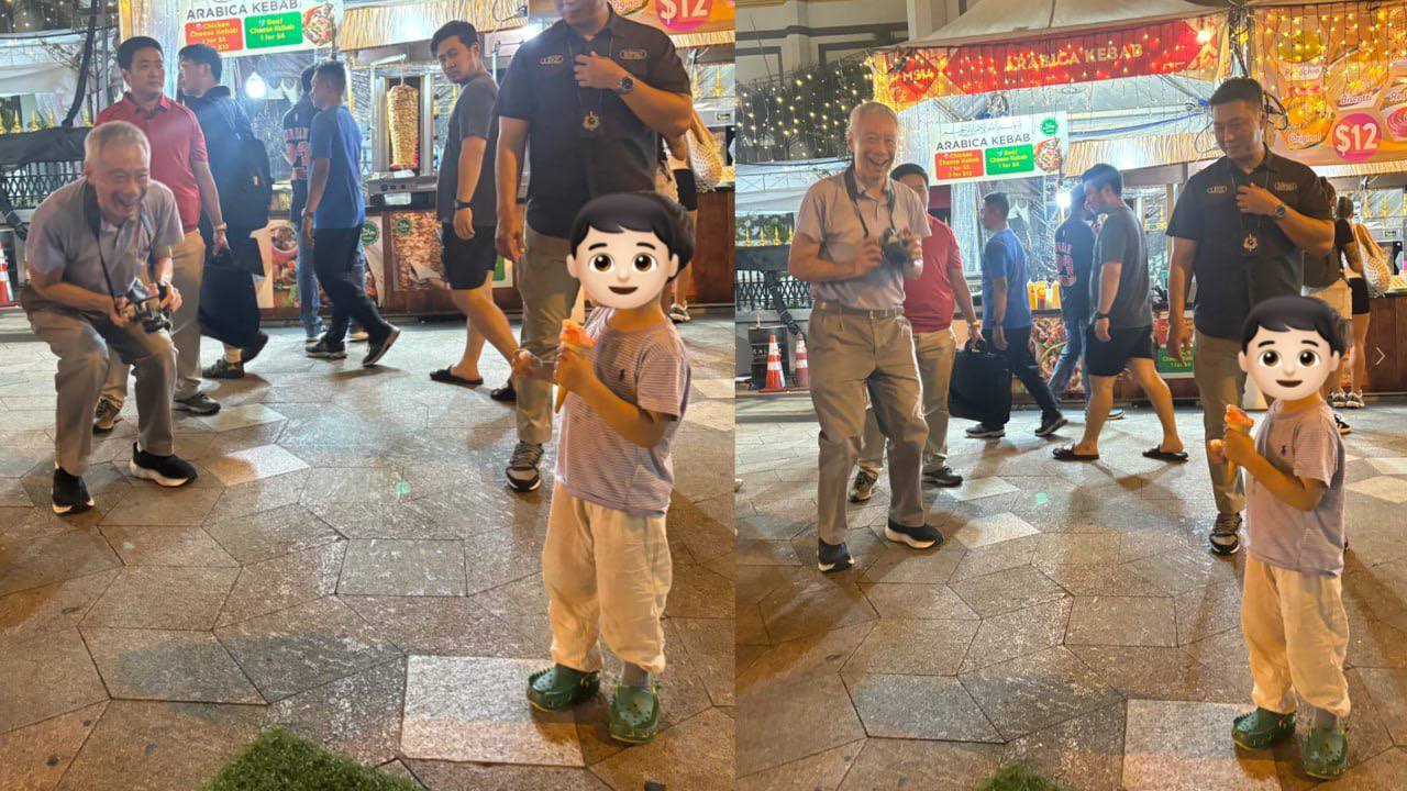 SM Lee Hsien Loong Did The ‘Asian Squat’ To Take Photos Of This Netizen’s Kid At Kampong Glam ...