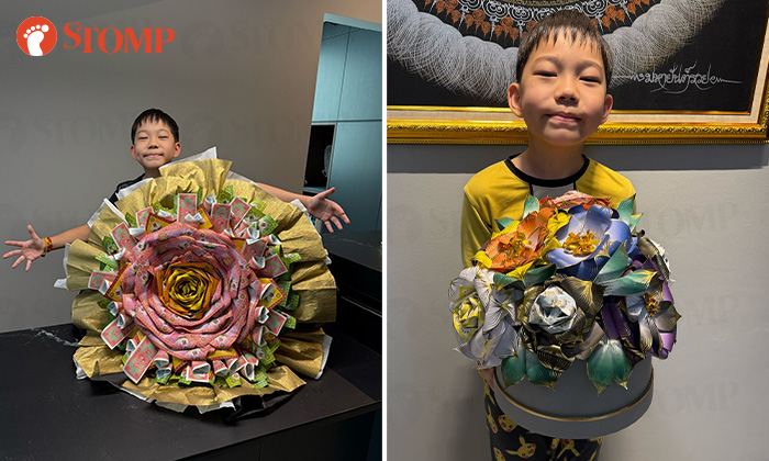 10-year-old boy makes giant joss paper flower bouquets to honour late ...