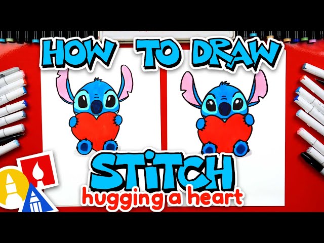 How To Draw Stitch Hugging A Heart | Nestia