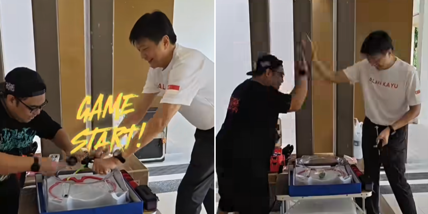 Ng chee meng plays beyblade battle with residents during casual visit ...