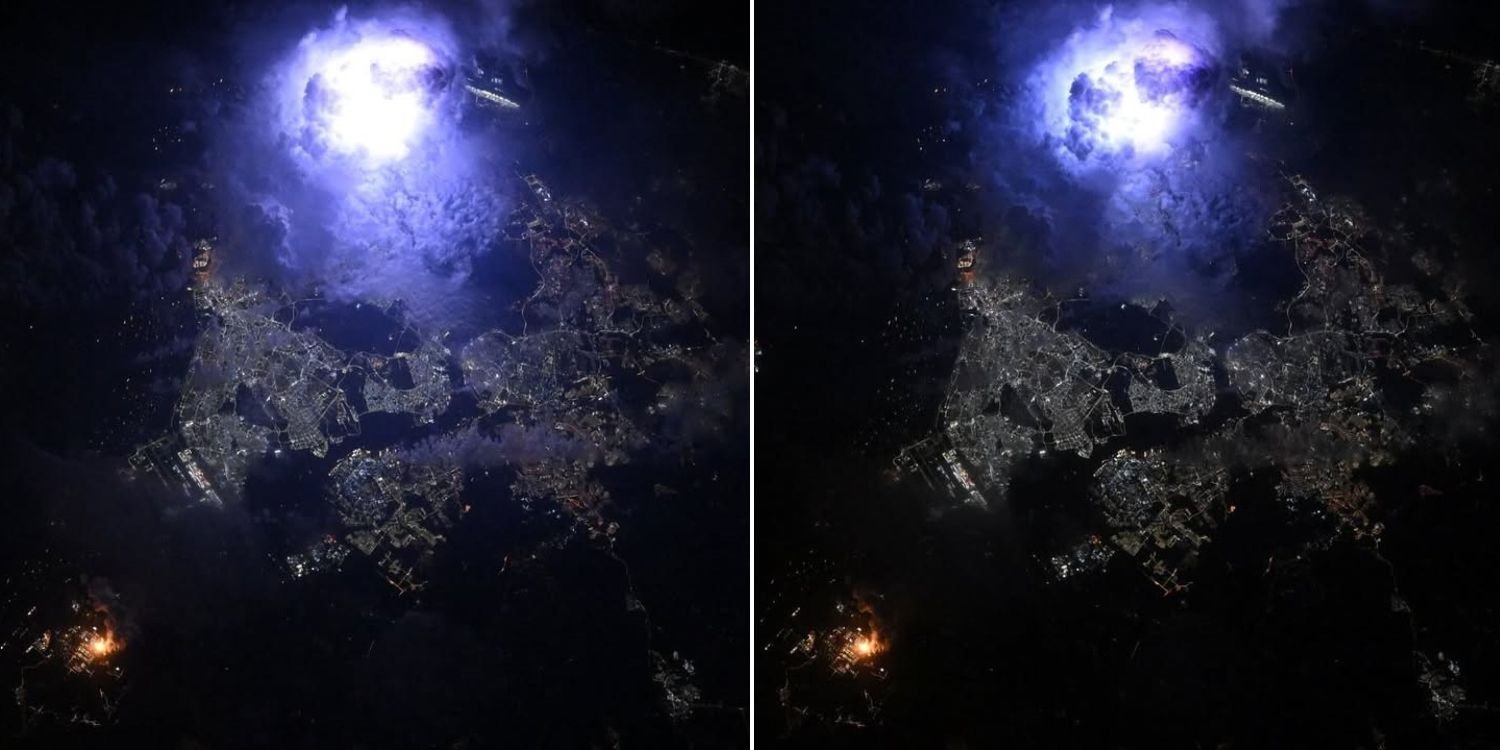 Astronaut shares photos of lightning strikes in s’pore taken from ...